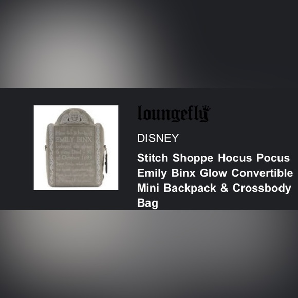 Loungefly | Bags | Loungeflyhocus Pocus Emily Binx Glow Convertible Mini Backpack Crossbody ...
